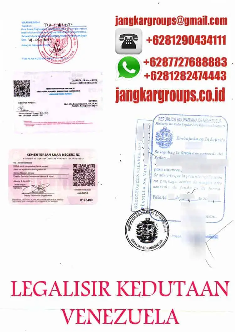 LEGALISIR DOKUMEN UNTUK KE VENEZUELA