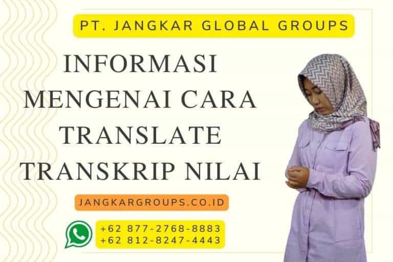 Translate Indonesian To English Transkrip Nilai